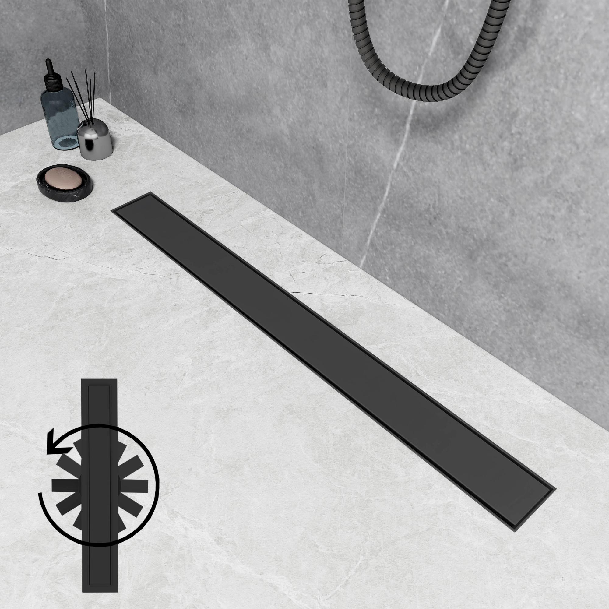 AICA Caniveau de douche italien en inox 2 en 1 + siphon 360°, siphon de ...