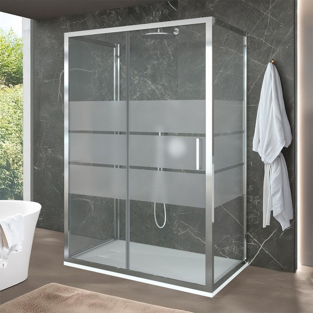 Box doccia 80x120x80 cm con porta scorrevole serigrafata H 200 cm Ted ...
