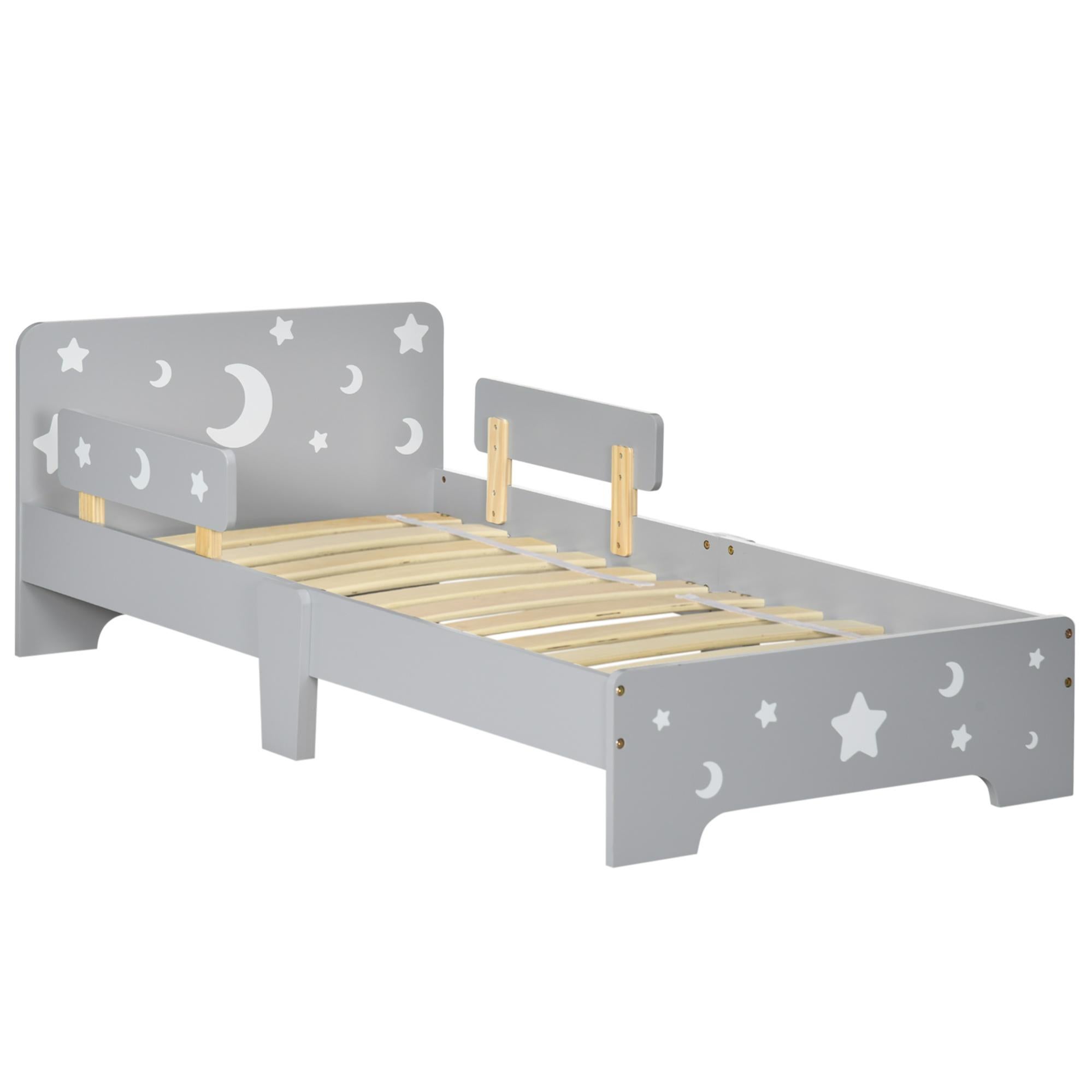 Lit enfant design étoiles lune - 3-6 ans - dim. 143L x 74l cm - sommier ...