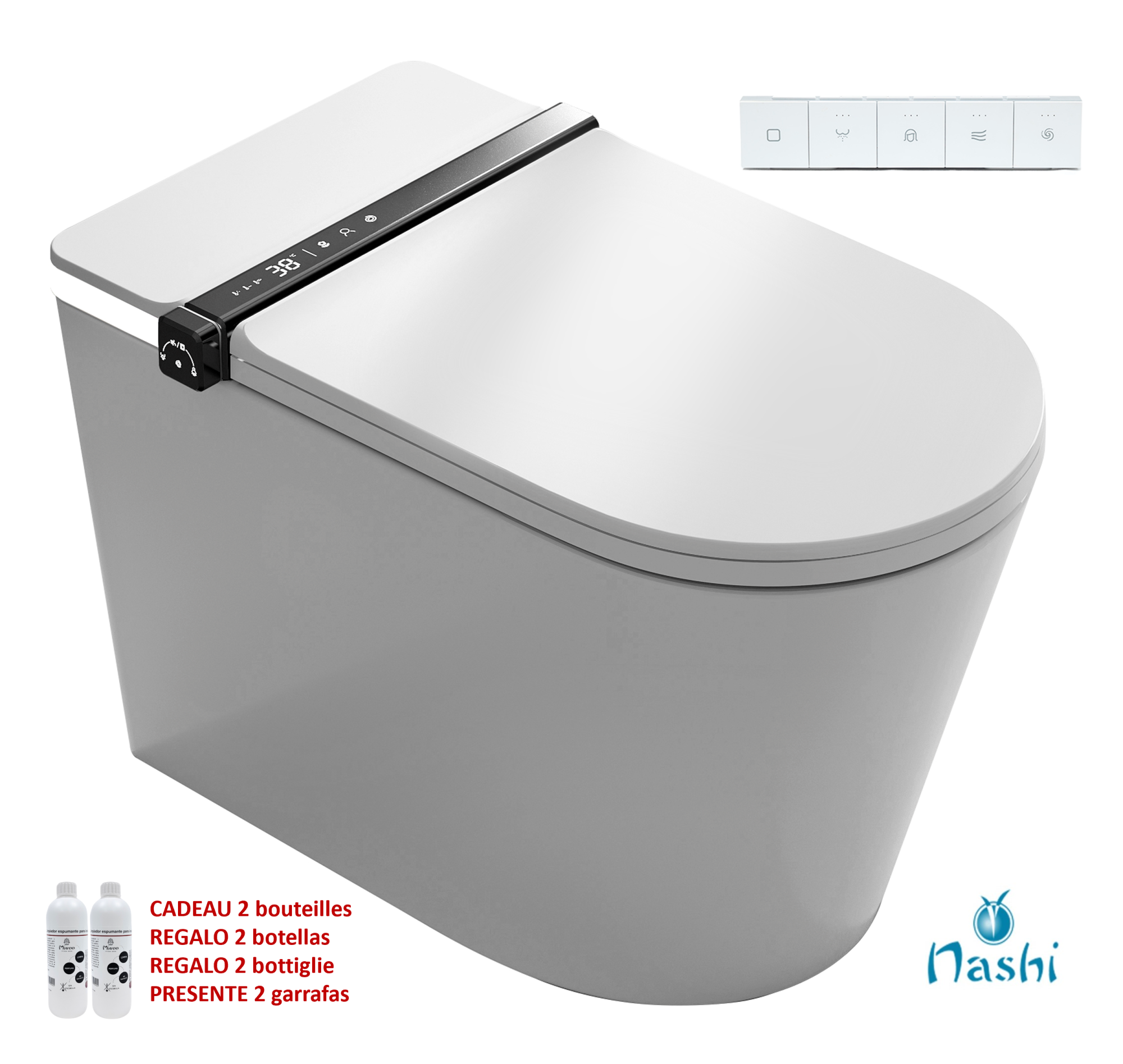 TOILETTE JAPONAISE WC INTELLIGENTE NASHI IANNA AU MUR, SÉCHAGE ULTRA ...