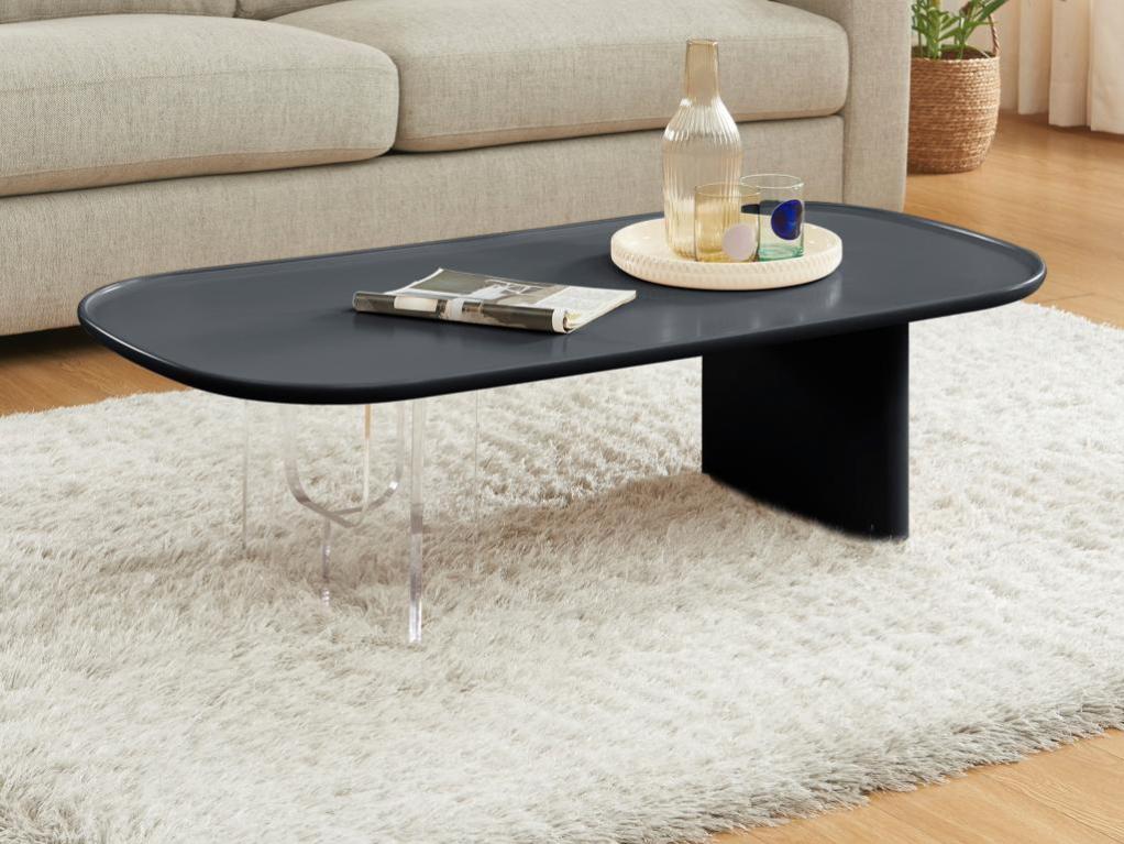 Table basse en MDF et acrylique - Noir et transparent - RASIA | Leroy ...