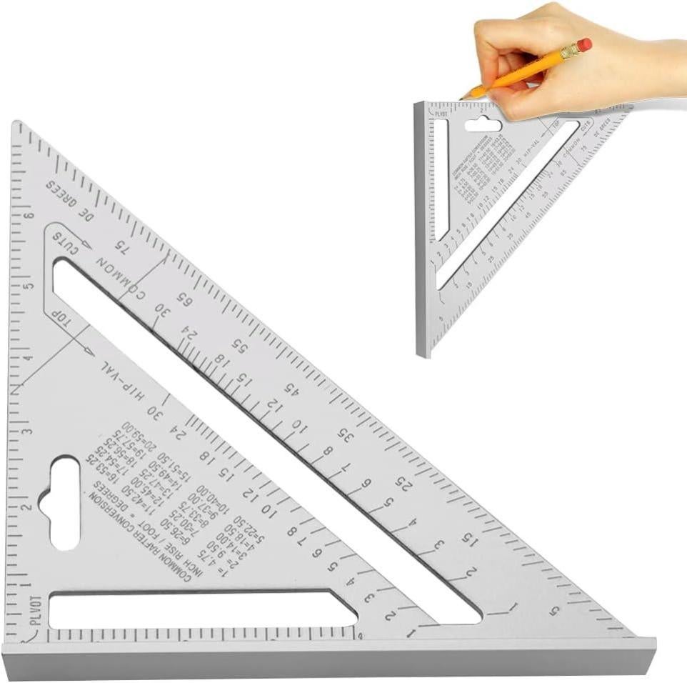 7 Pouces Équerre Triangle Règle d'Angle, Équerre en Aluminium Mesure du ...