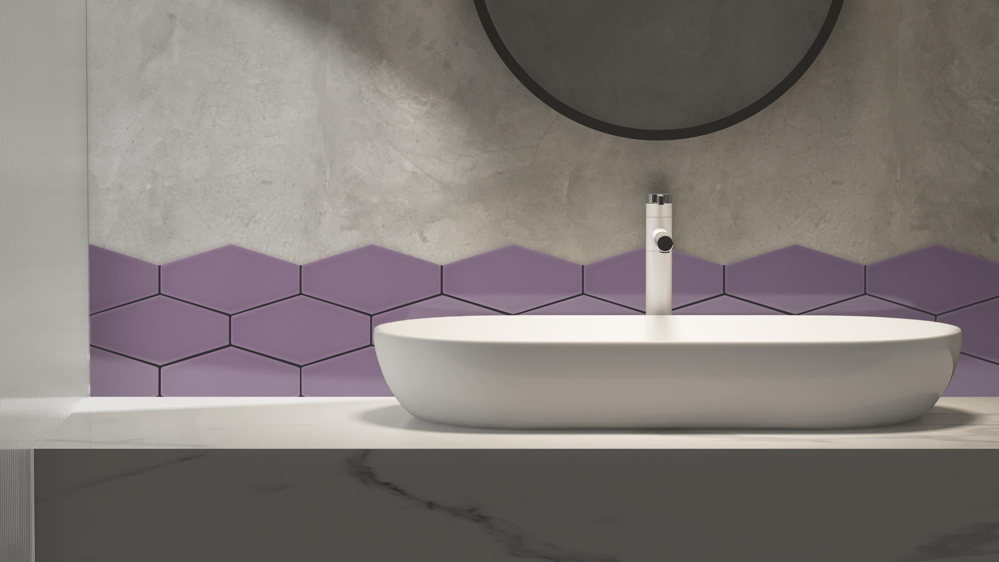 Azulejo De Pared Medida 10 X 20 cm Rombo Hexagono Acabado Liso de Color ...