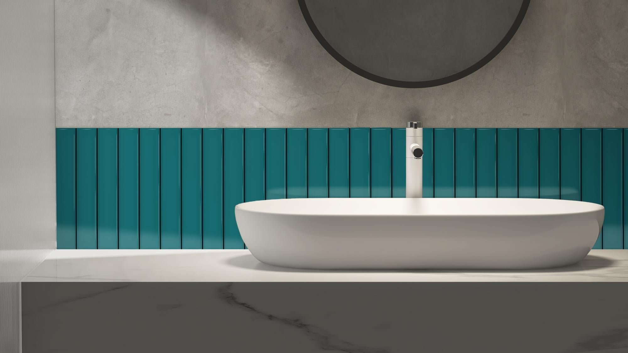 Azulejo De Pared Medida 5 X 30 cm Y Acabado Liso Color Turquesa | Leroy ...