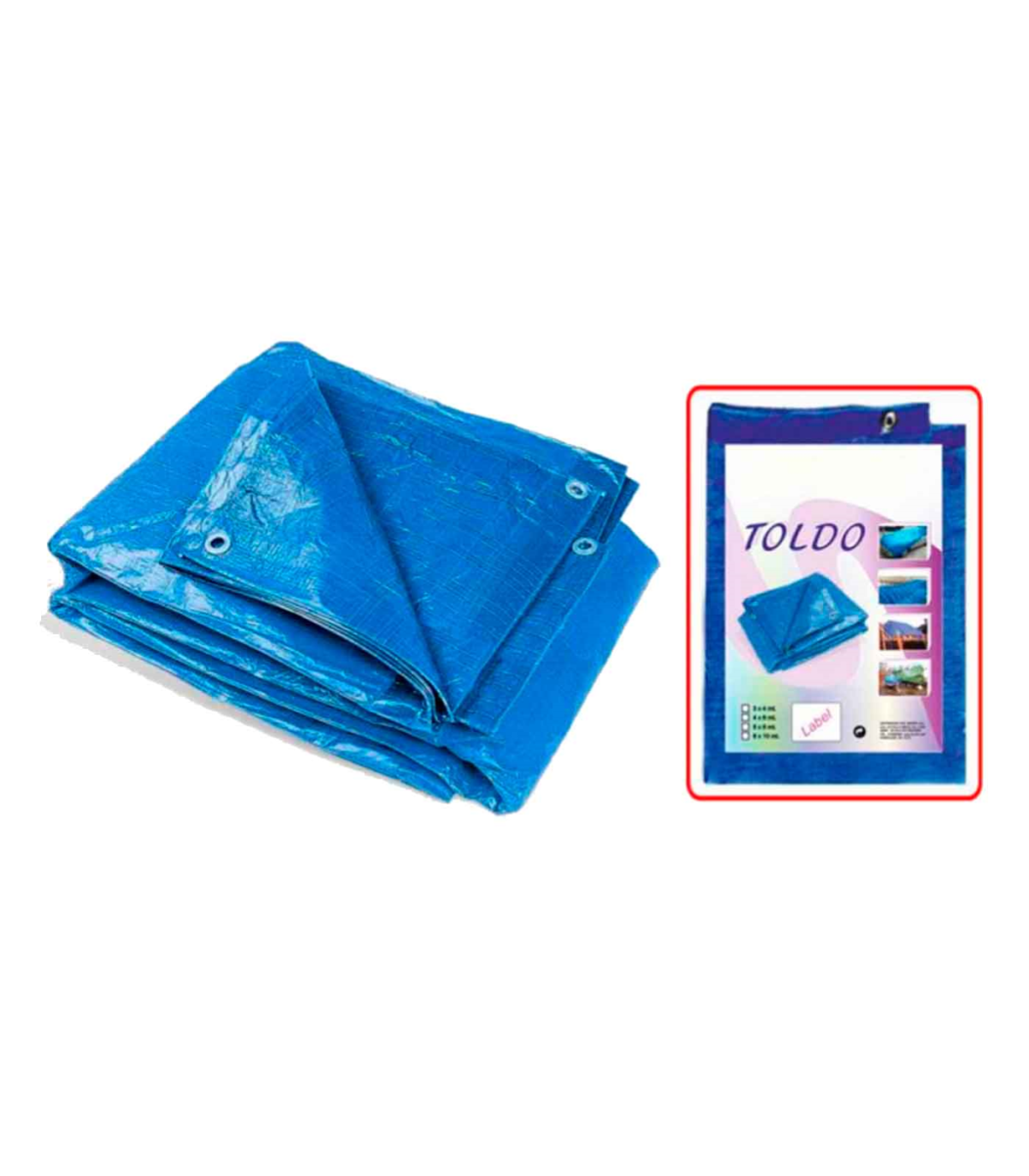 Tradineur - Toldo de polietileno azul de 5 x 8 m, impermeable ...