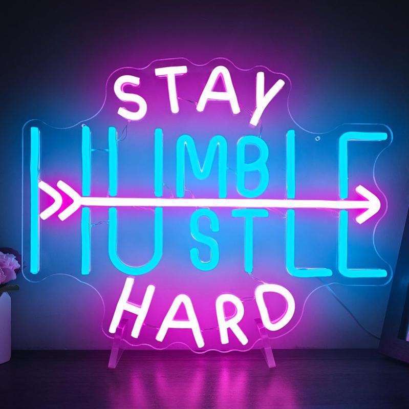 Enseigne au néon Humble Hustle, pour décoration murale, pour chambre à ...
