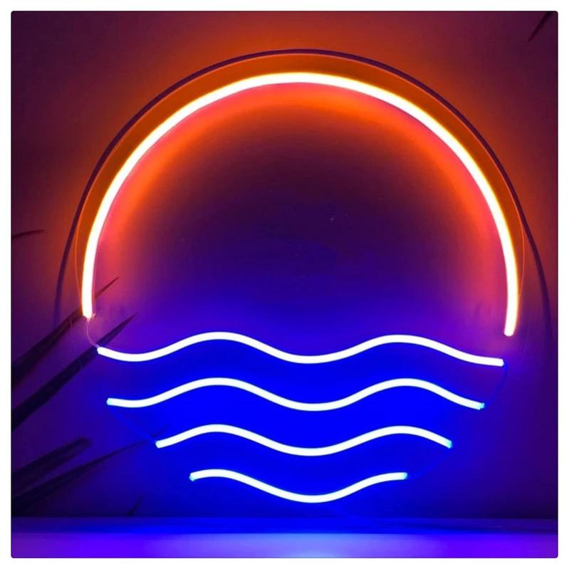 Lever et coucher de soleil néon vagues de soleil néon chambres à ...