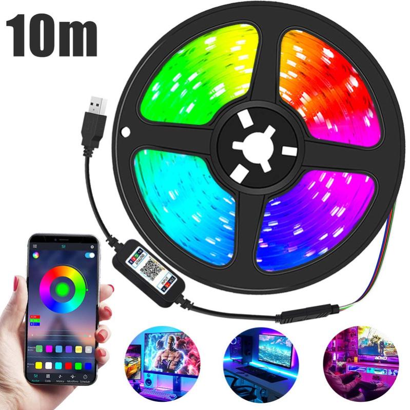 Ruban Led 10m, Led Chambre Multicolore Bande Led 5050 RGB Lumière Led ...