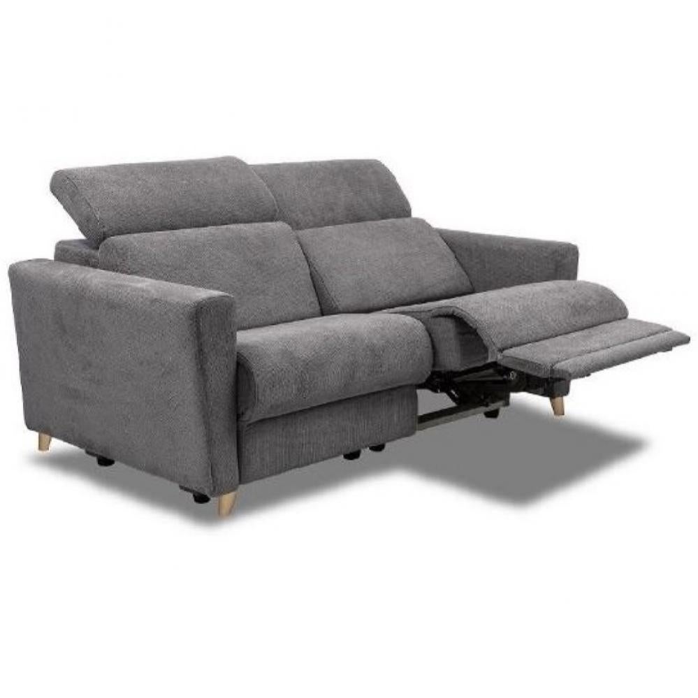 Canapé 2 places 2 relax électrique WAGRAM avec système zéro wall gris cendré | Leroy Merlin