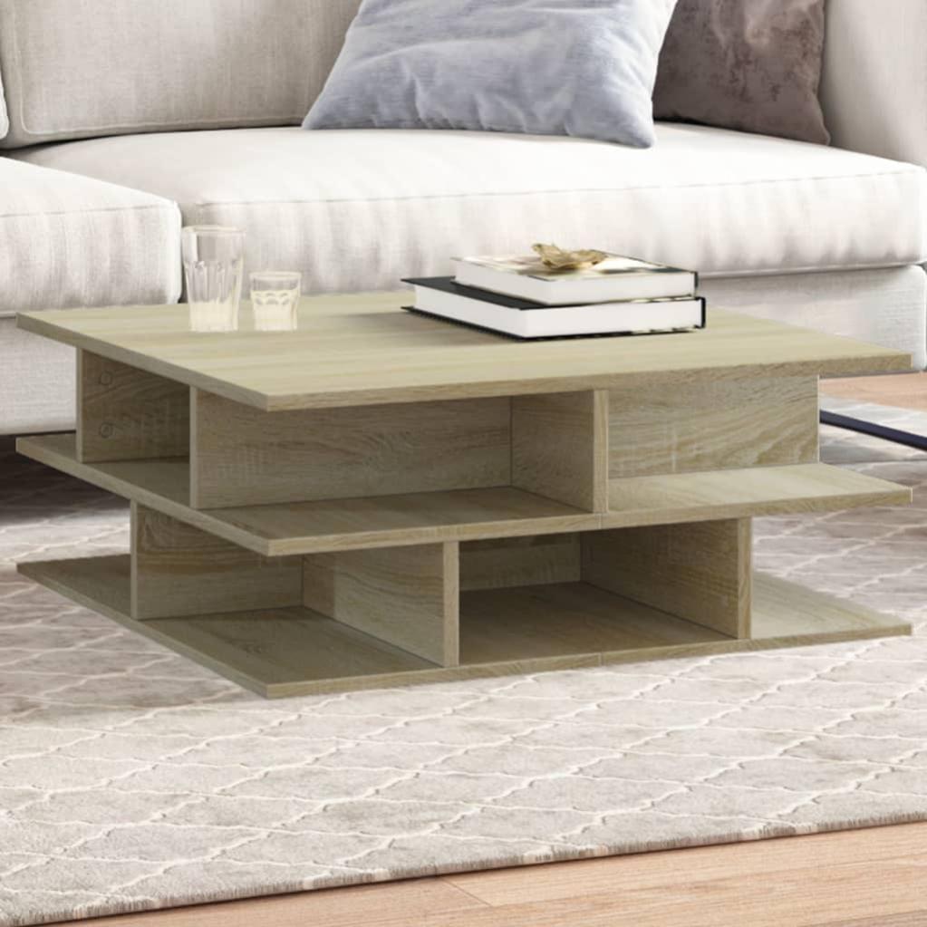 Table basse chêne sonoma 70x70x29 bois d'ingénierie | Leroy Merlin