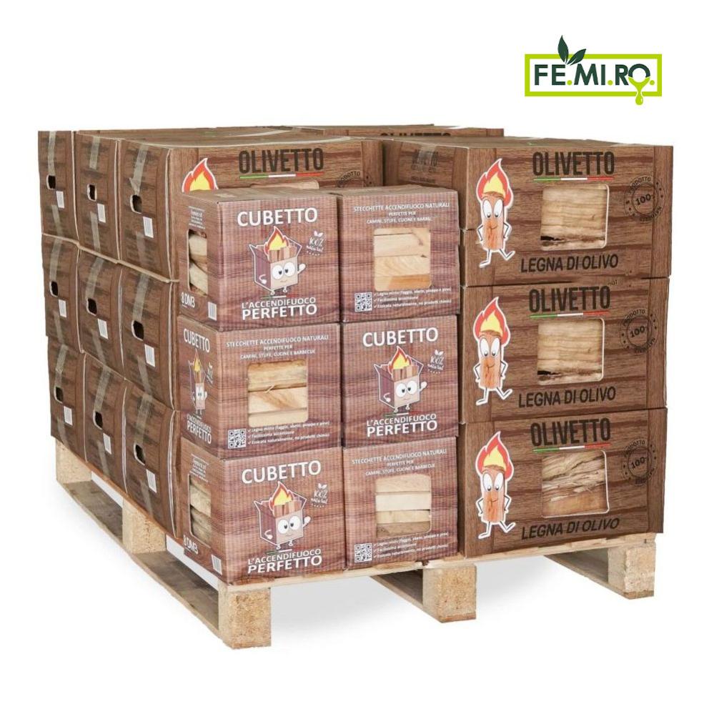 Legna da ardere di olivo + Legnetti accendifuoco (Olivetto + Cubetto ...