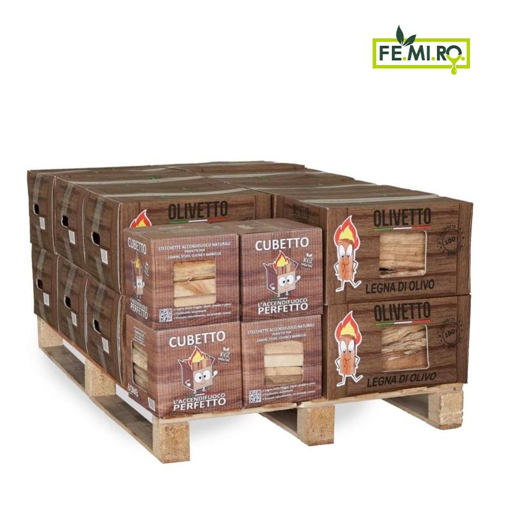 Legna da ardere di olivo + Legnetti accendifuoco (Olivetto + Cubetto ...