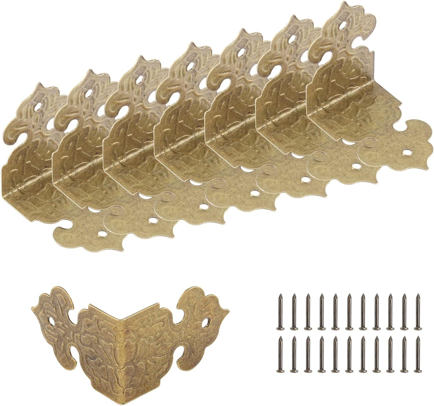 20 Pièces Protection d'Angle Vintage Décorative en Métal à Angle Droit ...