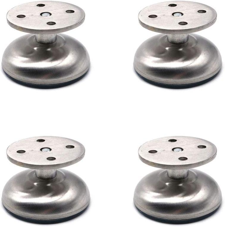 Set of 4 adjustable furniture feet, 3.8 cm long, extra thick, stainless ...