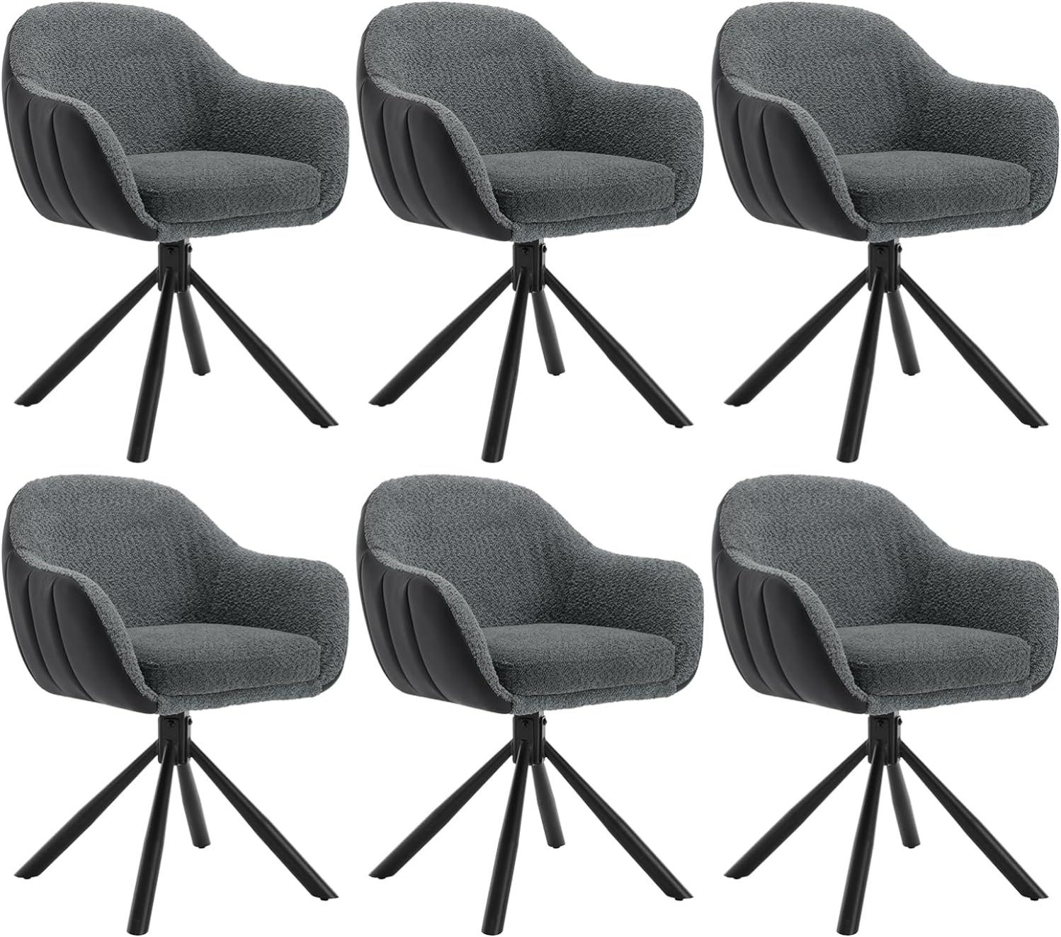 WOLTU Lot de 6 Chaises Salle à Manger Pivotante à 360° Pieds en Métal ...