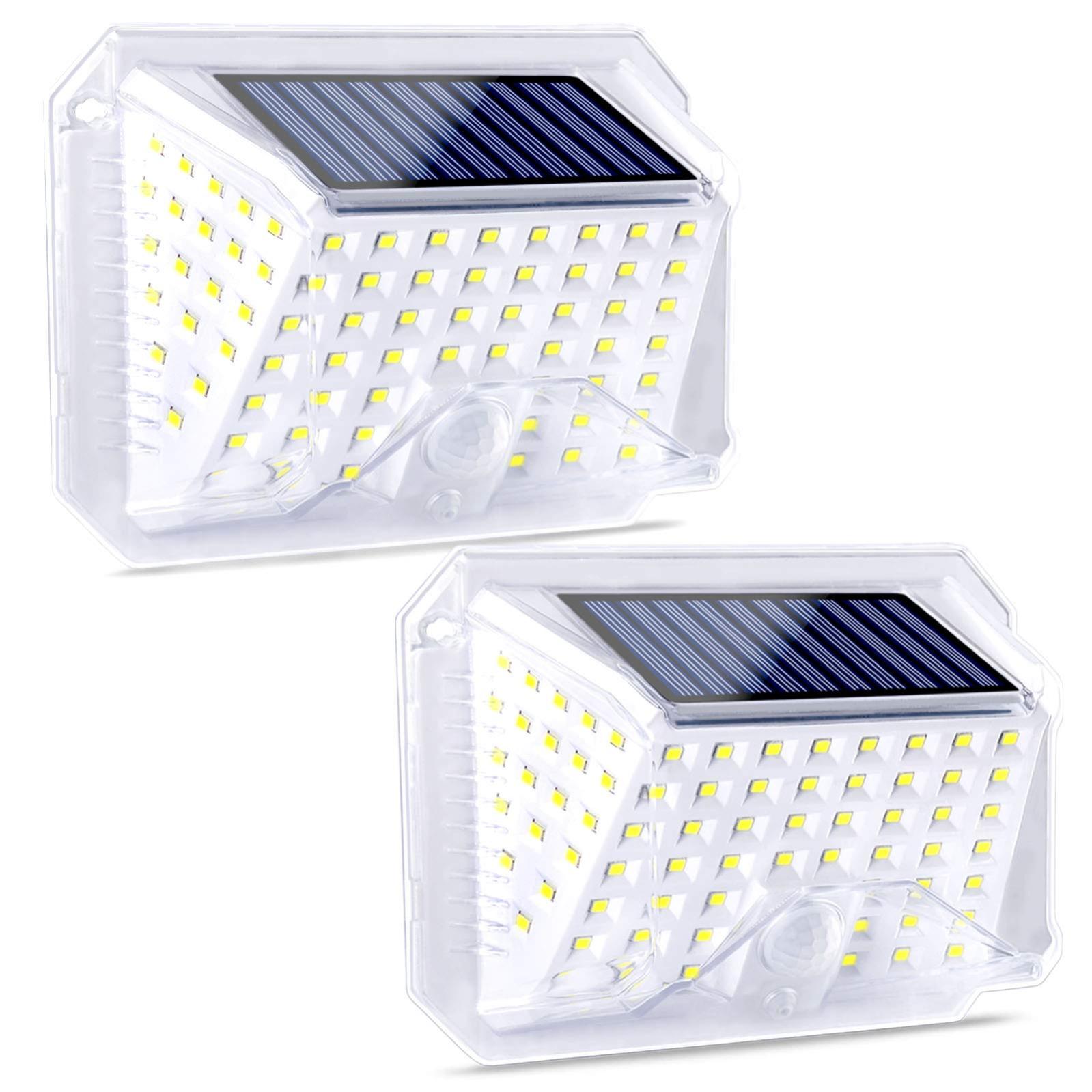 Pack de 2 Lampes Solaires d'Extérieur avec Détecteur de Mouvement Appliques Extérieures 90 LED ...