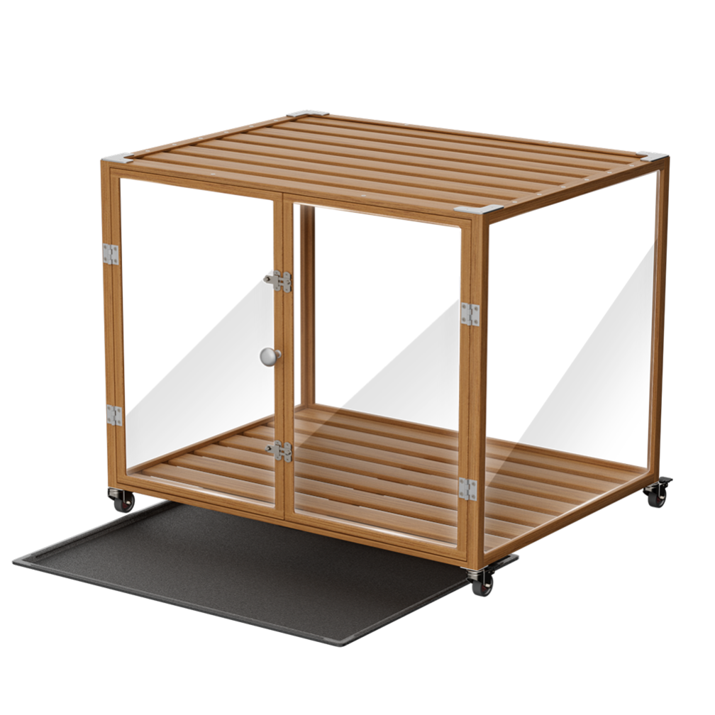 Cage pour Chien Intérieur avec Roulette, 90x61x75.5cm Caisse pour ...