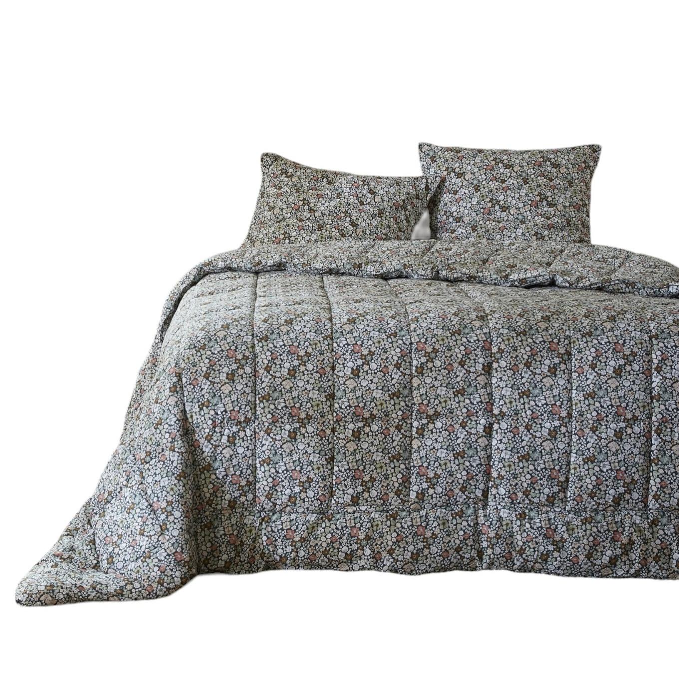 Couette imprimee 240 x 260 cm Malia en fleurs | Leroy Merlin