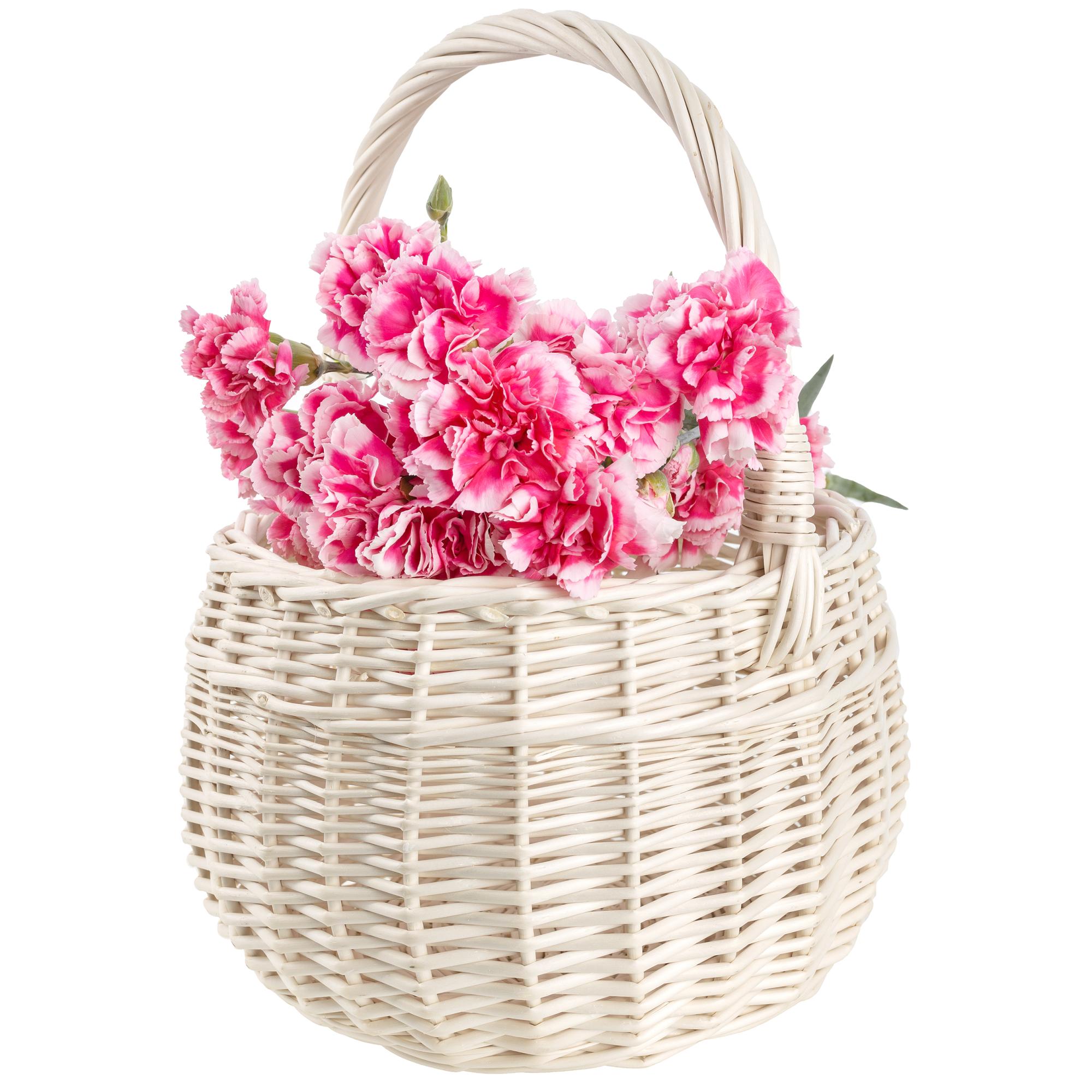 Creative Home Petit Panier de Pâques en Osier Blanc | 22 x 22 x 26 cm (+/- 2 cm) | Panier avec ...