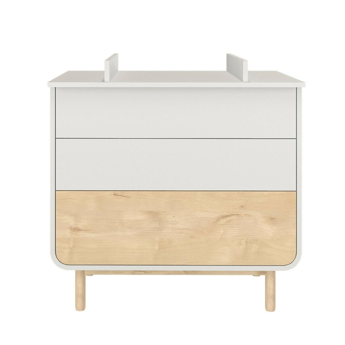 Commode à langer 3 tiroirs Sasha Blanc et bois | Leroy Merlin