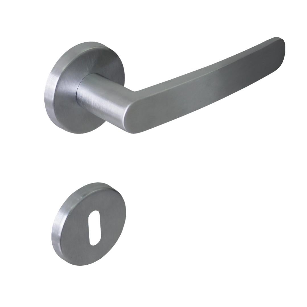 Poignées de porte intérieure (couple) en zamac finition chrome satiné ...