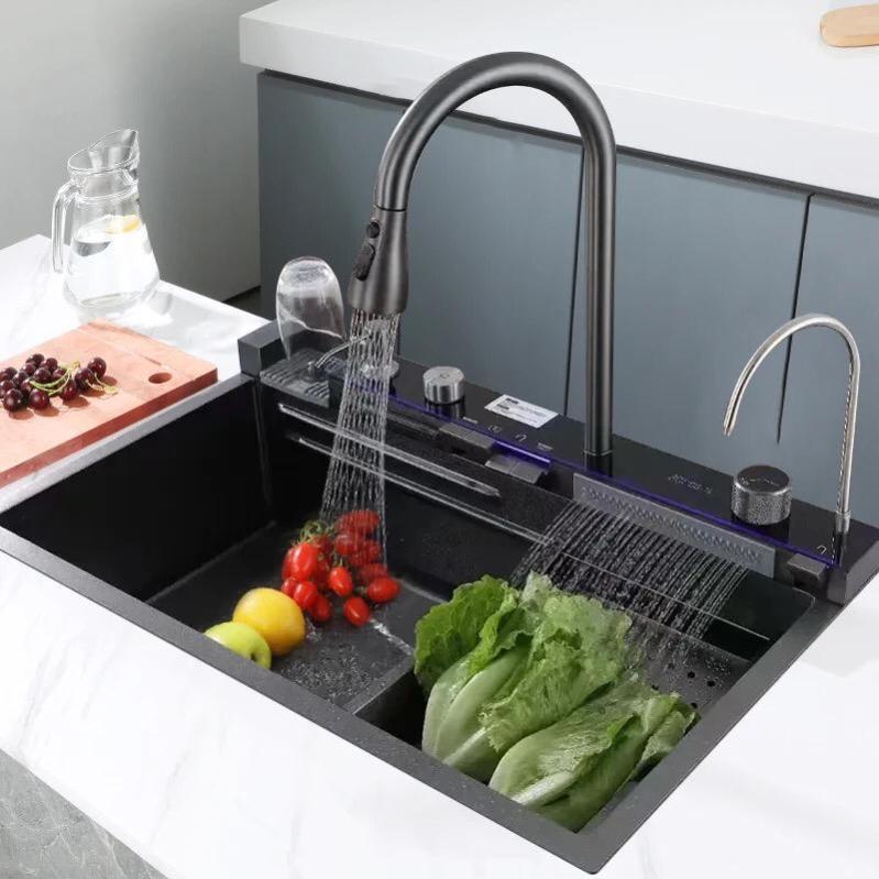 Fregadero de cocina de acero inoxidable Kleenmac (SS 304) integrado con ...