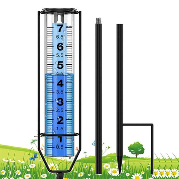 1 pluviómetro, pluviómetro de 7 pulgadas para exteriores, números ...