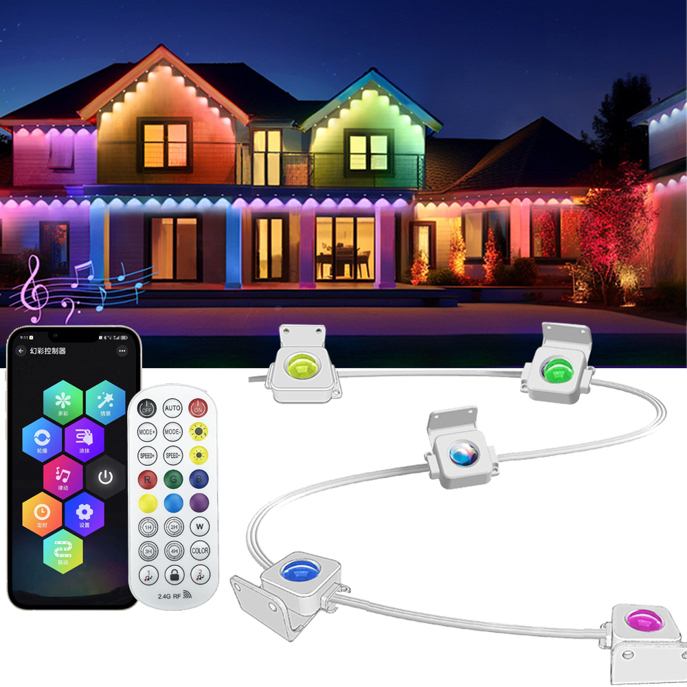 Luci esterne permanenti, luce esterna RGBIC intelligente da 45 m con 90 ...