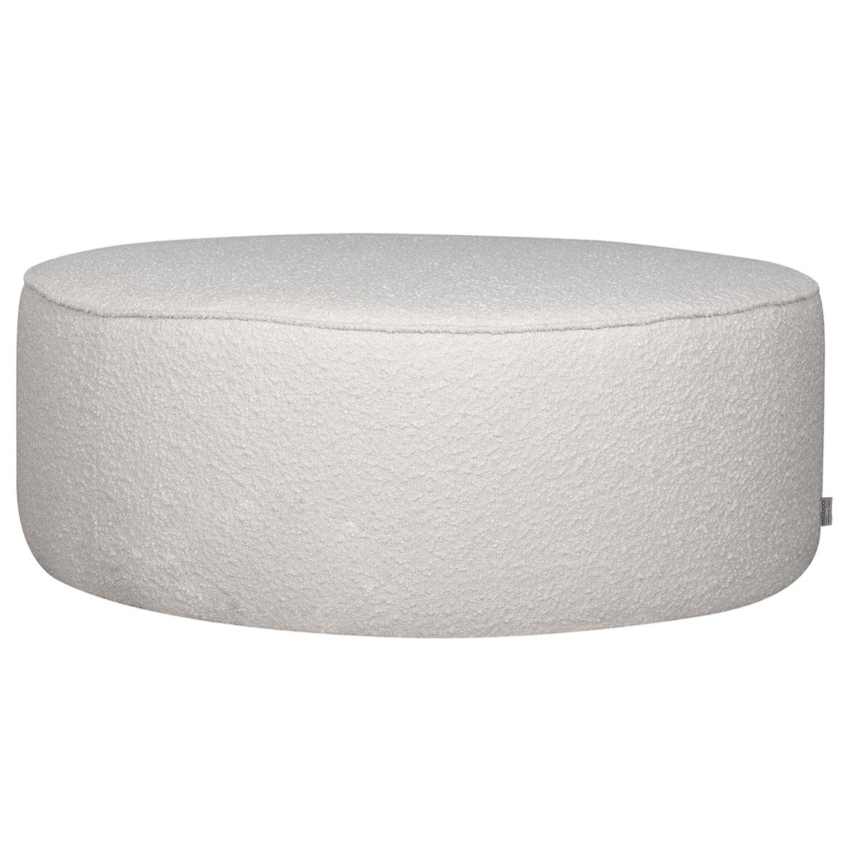 Pouf rond en tissu effet laine bouclée blanc D100 cm SIMON | Leroy Merlin