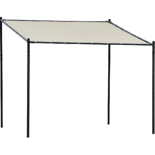 VivaGarden 187B Gazebo Pergola da Esterno 3x3 m in Metallo Beige Pergola Addossata | Leroy Merlin
