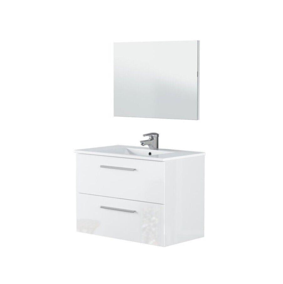 Cassettiera sotto lavabo in legno con specchio Aruba cm 80x45 57h ...
