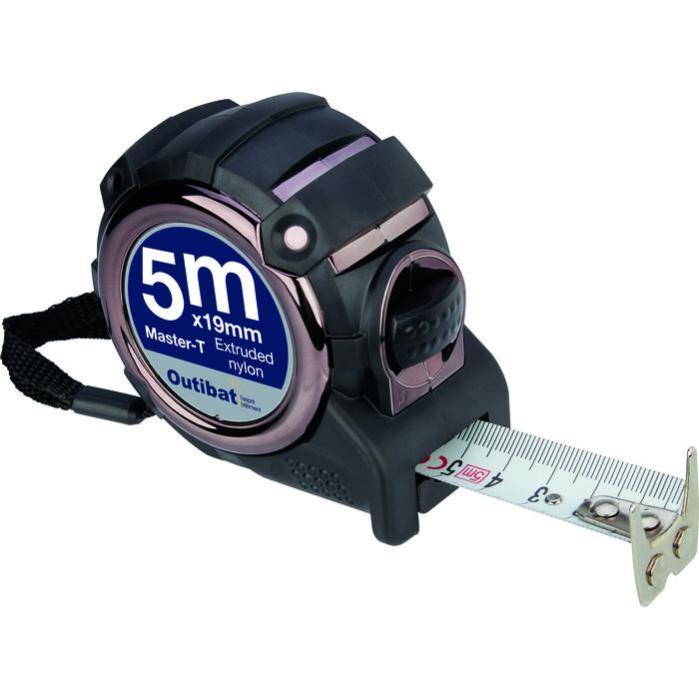 Mesure bi-matière - Outibat - 5m x 19mm - Crochet aimanté - Ruban nylon extrudé | Leroy Merlin