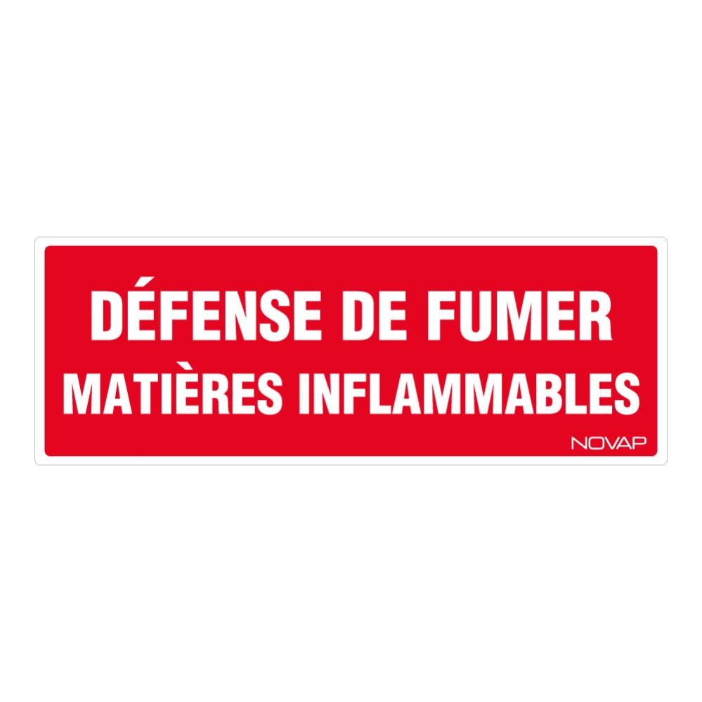 Panneau Défense de fumer matières inflammables - Rigide 330x120mm ...