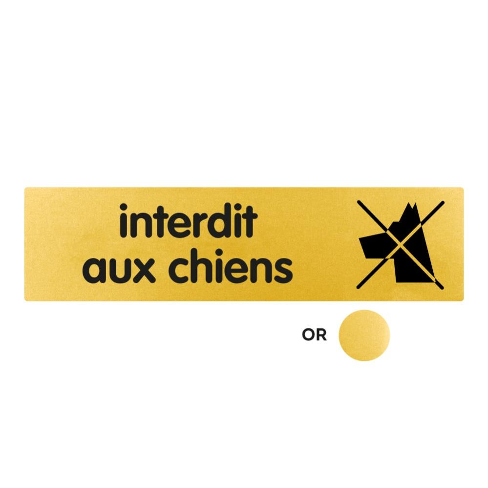 Plaquette Interdit aux chiens - Classique or 170x45mm - 4490724 | Leroy ...