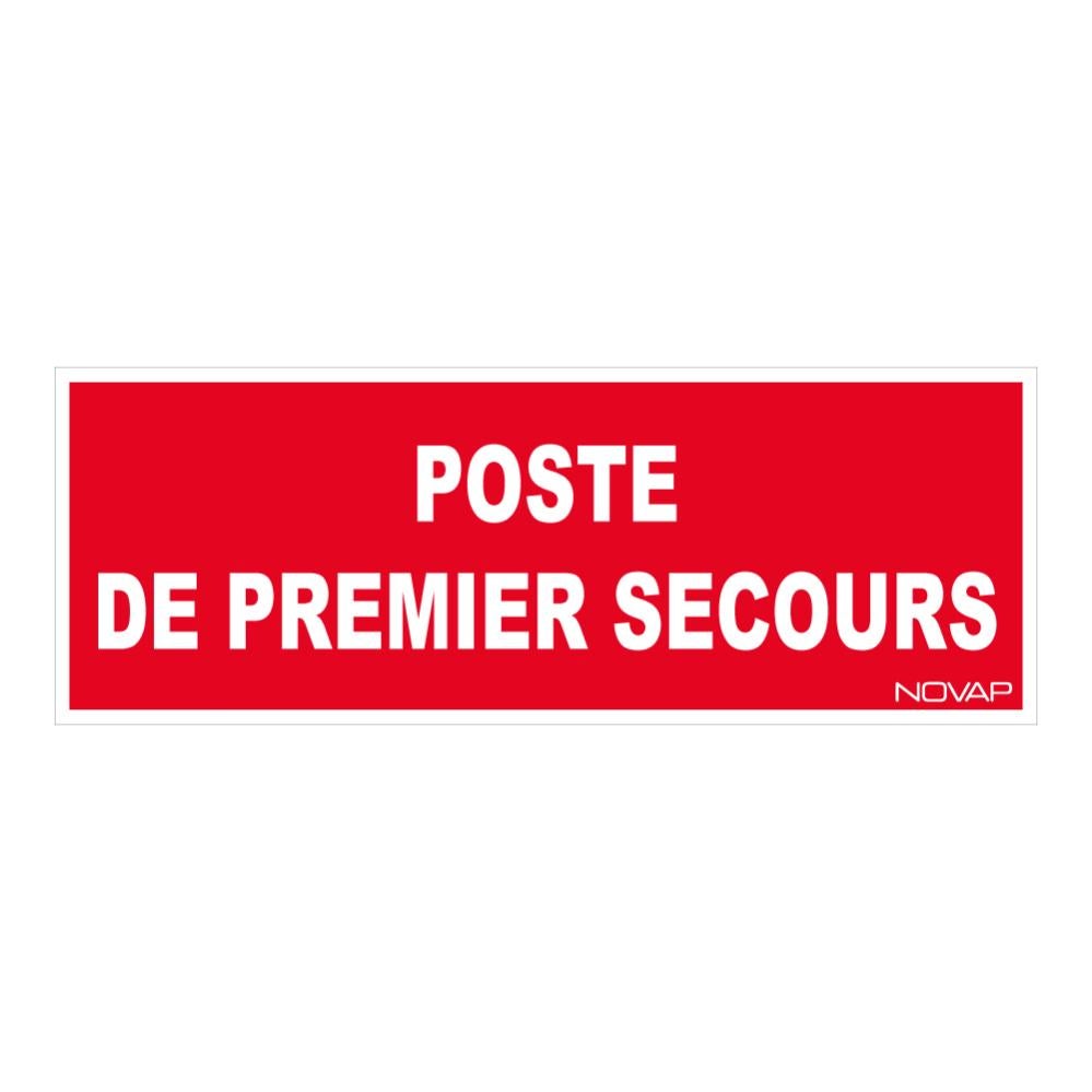 Panneau Poste premier secours - Rigide 330x120mm - 4140278 | Bricoman