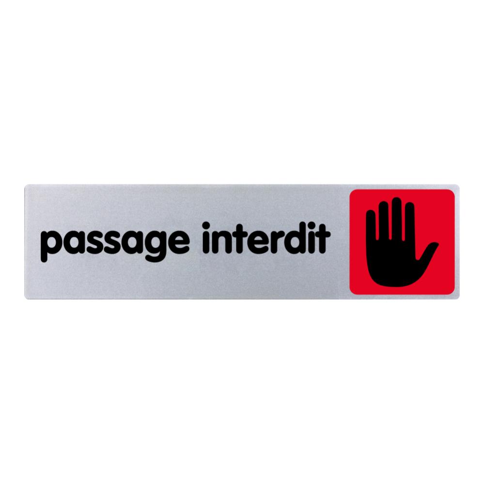 Plaquette de porte Passage interdit - couleur 170x45mm - 4033334 ...
