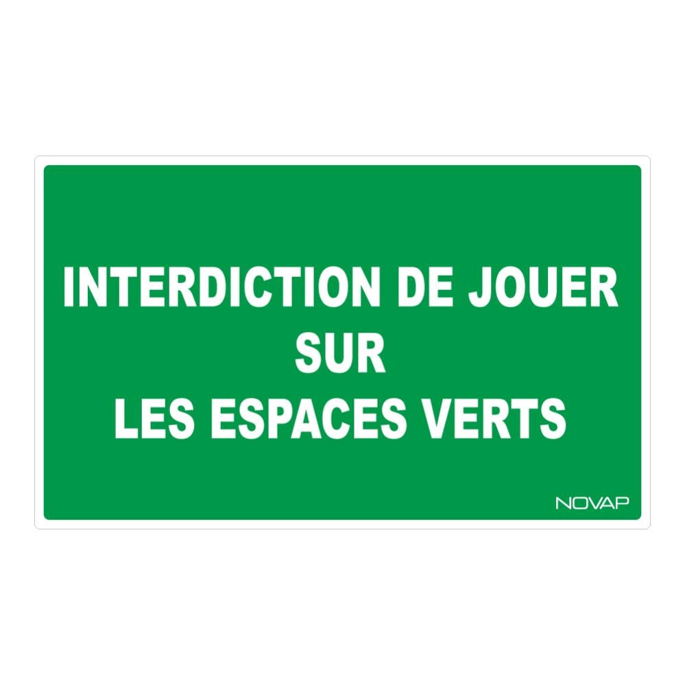 Panneau Interdit de jouer sur les espaces verts - Rigide 330x200mm - 4160344 | Leroy Merlin