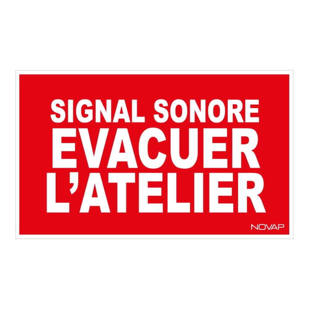 Panneau Signal sonore évacuer l'atelier - Rigide 330x200mm - 4161112 ...