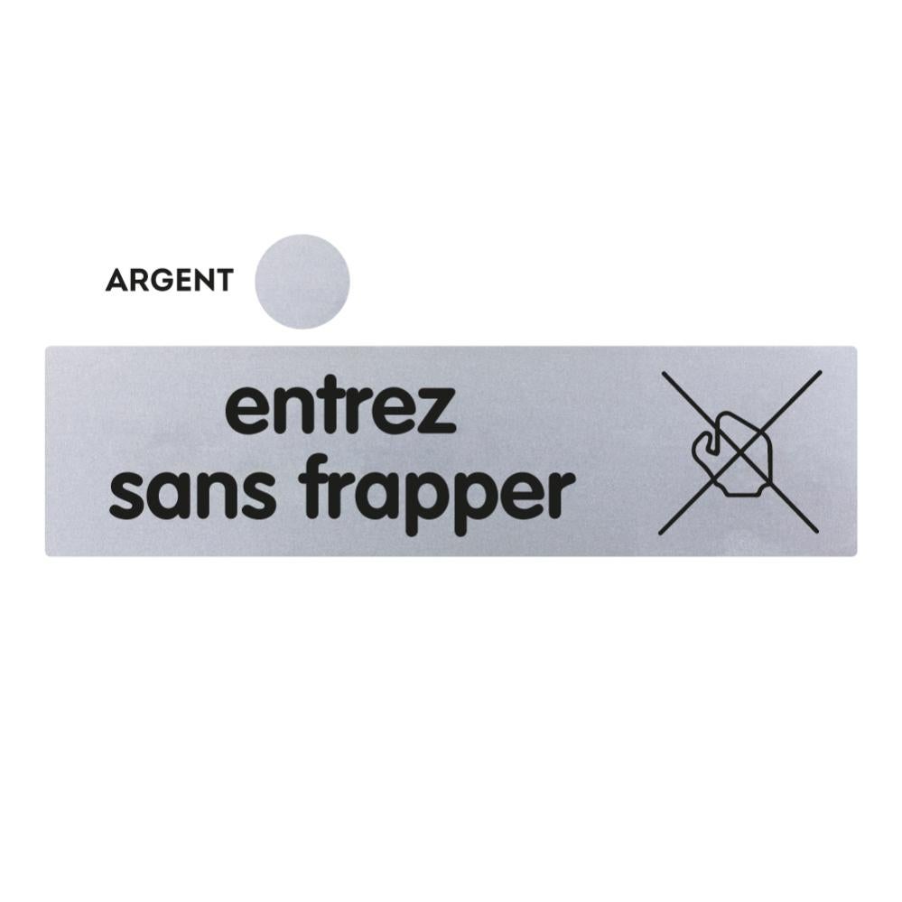 Plaquette Entrez sans frapper - Classique argent 170x45mm - 4320496 ...