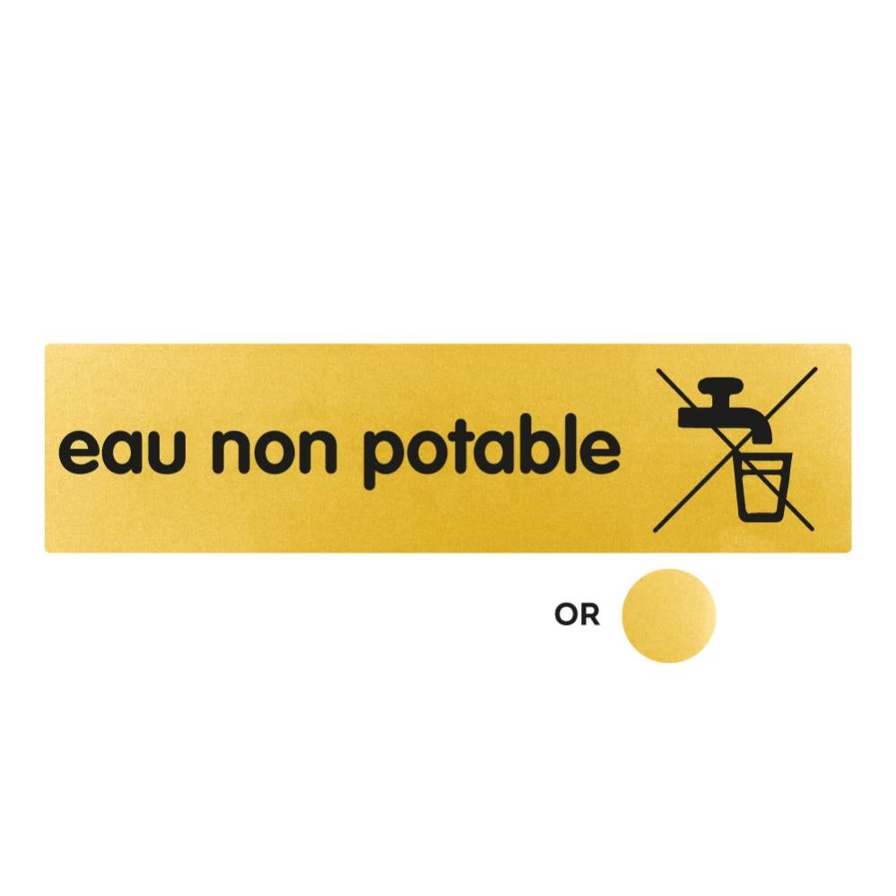 Plaquette Eau non potable - Classique or 170x45mm - 4490403 | Leroy Merlin