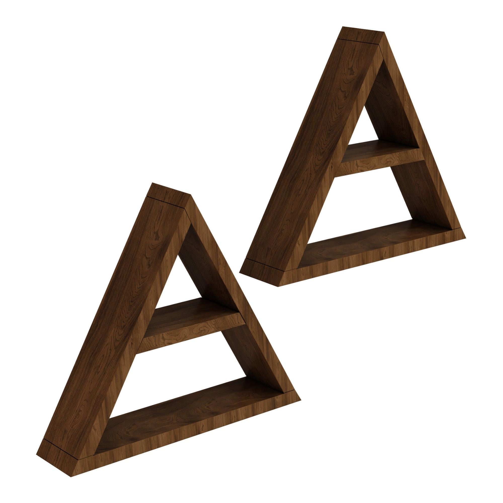 Set de 2 étagères murales pyramide pin 35 x 40 x 9 cm 03_0007102 ...