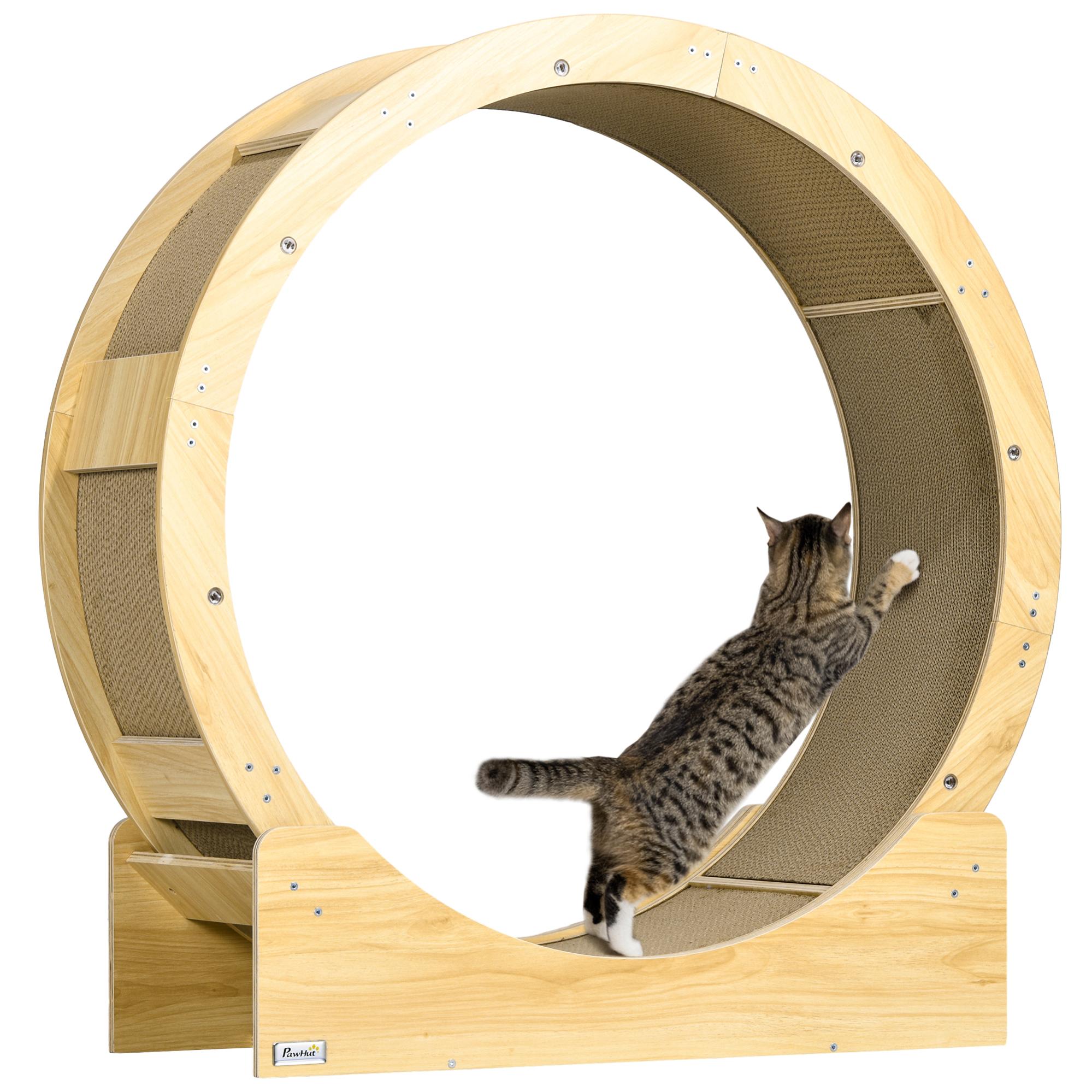 Roue d'exercice pour chat - frein, grattoirs - dim. 91L x 33,5P x 94H ...