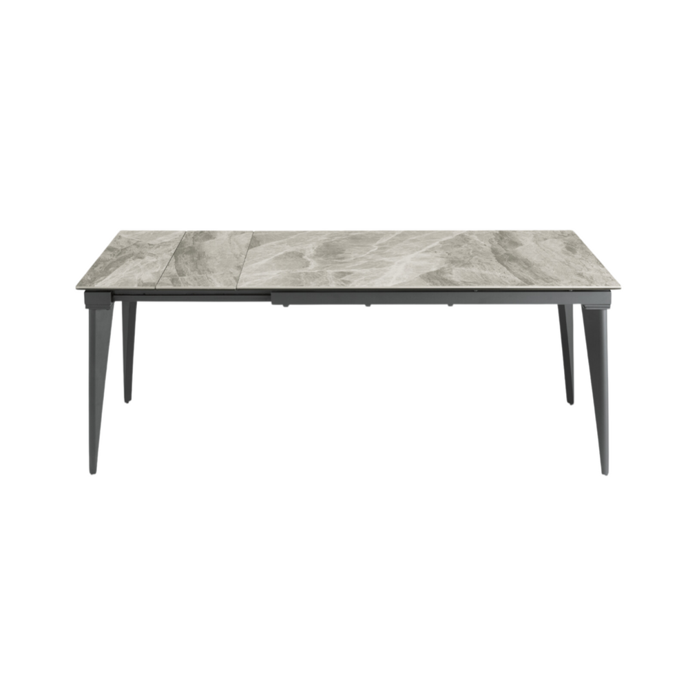 Table extensible moderne "Augusto" en grès gris pour salon avec ...