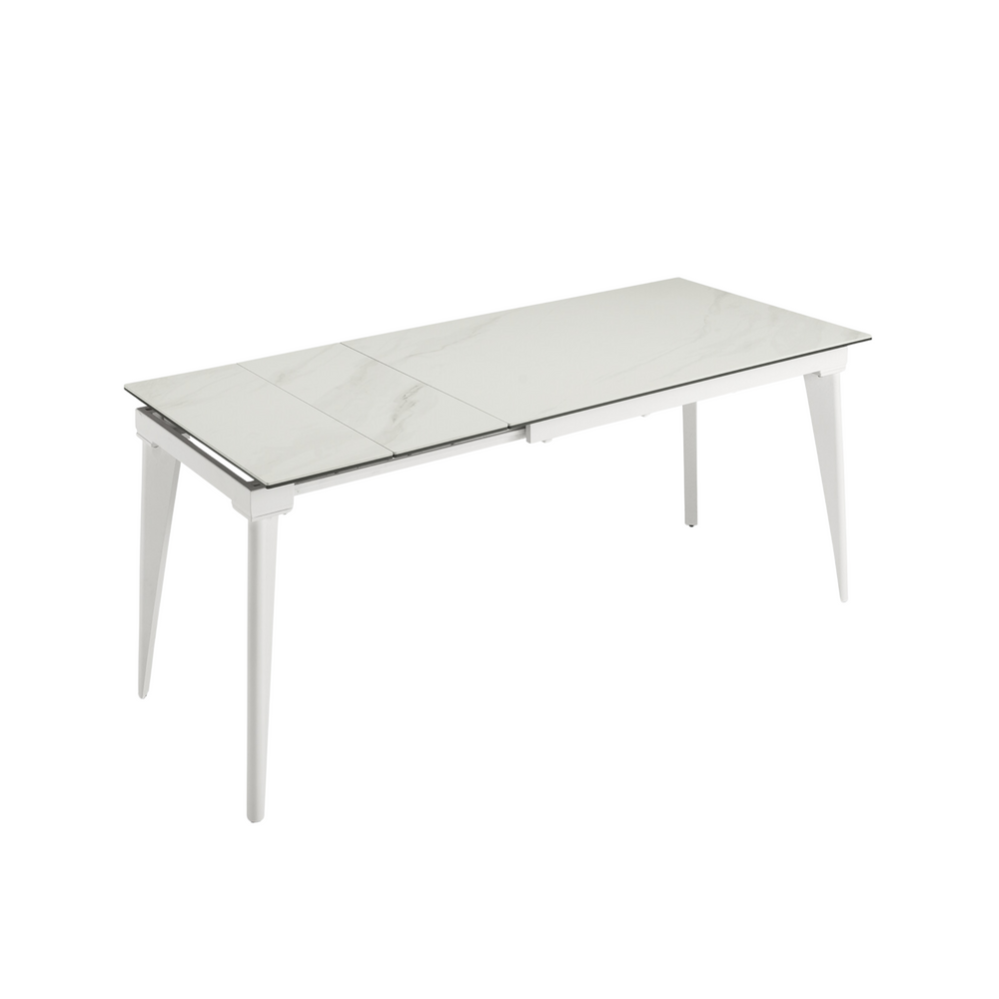 Table de salon extensible moderne "Augusto" avec base en métal peint et ...