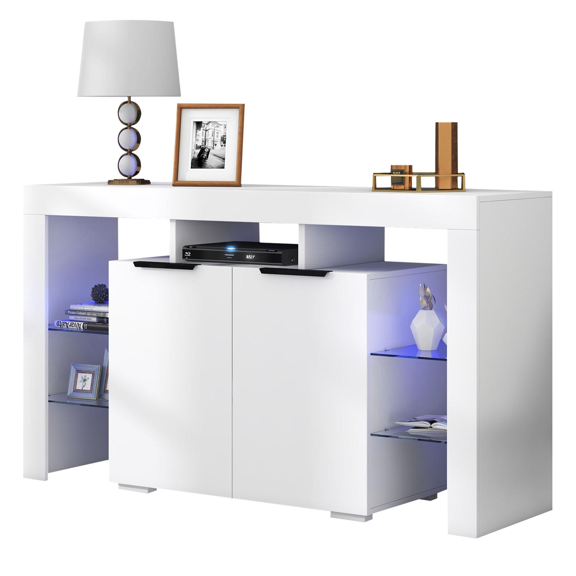 Buffet LED haute brillance, armoire de cuisine, armoire de rangement ...