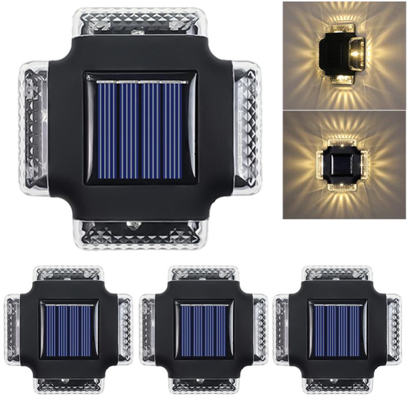 Paquete de 4 luces solares para exteriores, luces solares de pared de ...