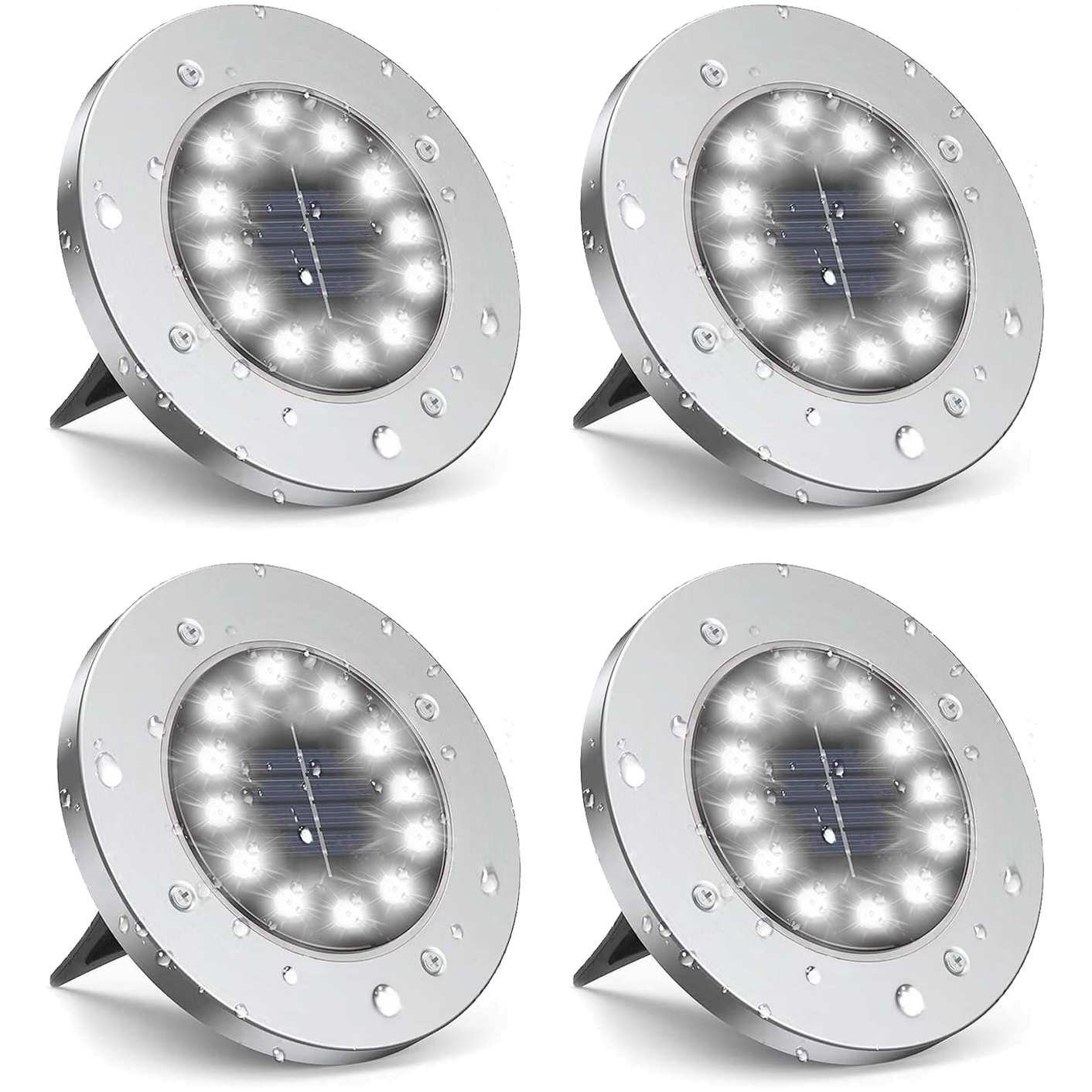 Luces solares de suelo con 12 LED, luces de suelo empotradas solares ...