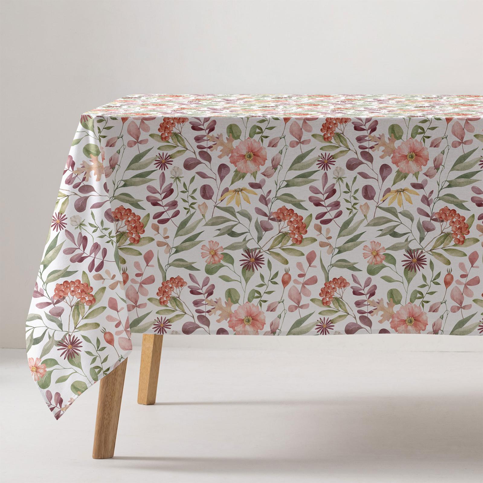 Mantel antimanchas rectangular Dalia algodón tacto tela 140x300cm ...