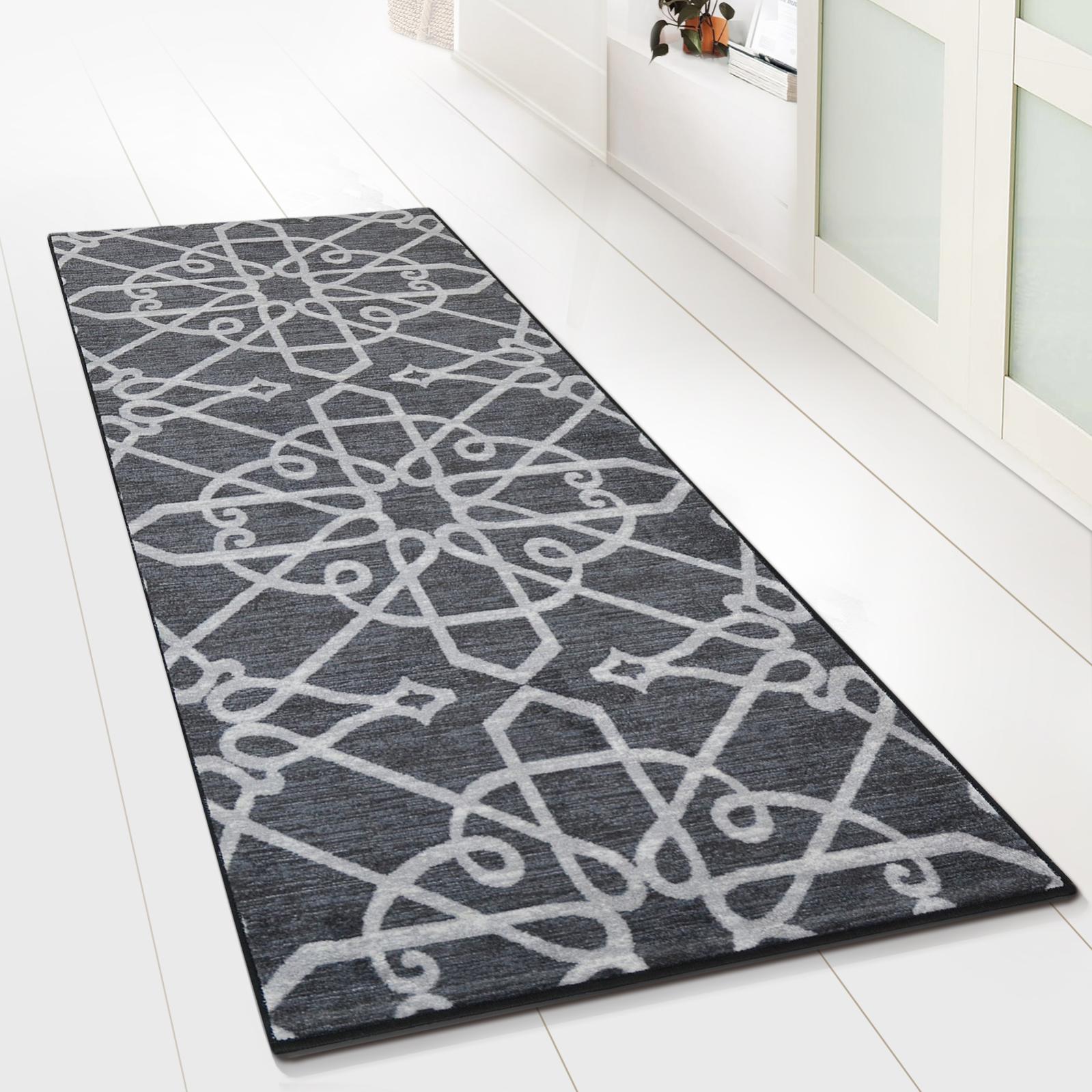 KARAT >Tapis Ornement Vintage Oriental Navelli Schwarz, 80 x 600 cm ...