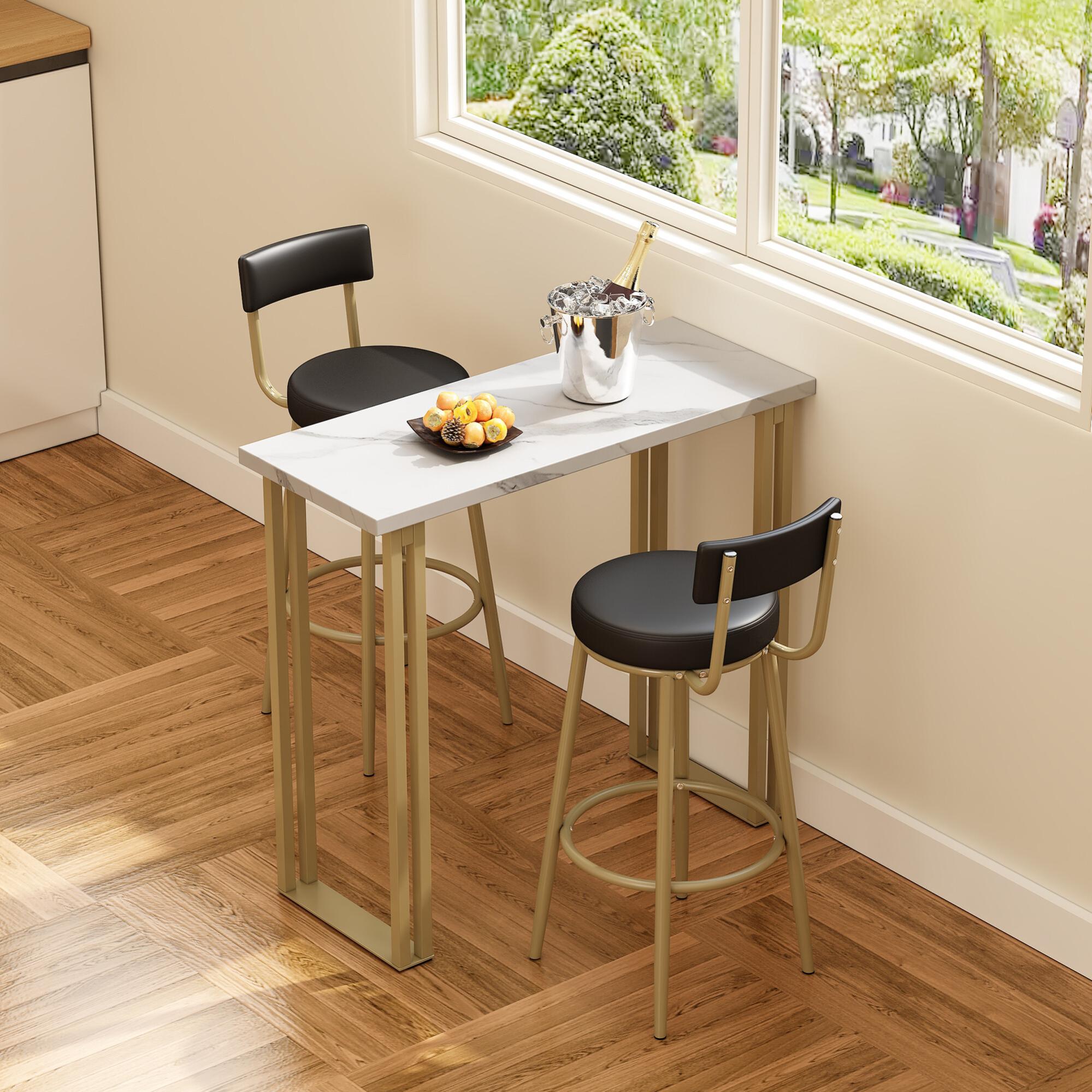 URBAN MEUBLE Ensemble table et chaises de bar, 1 table de bar ...